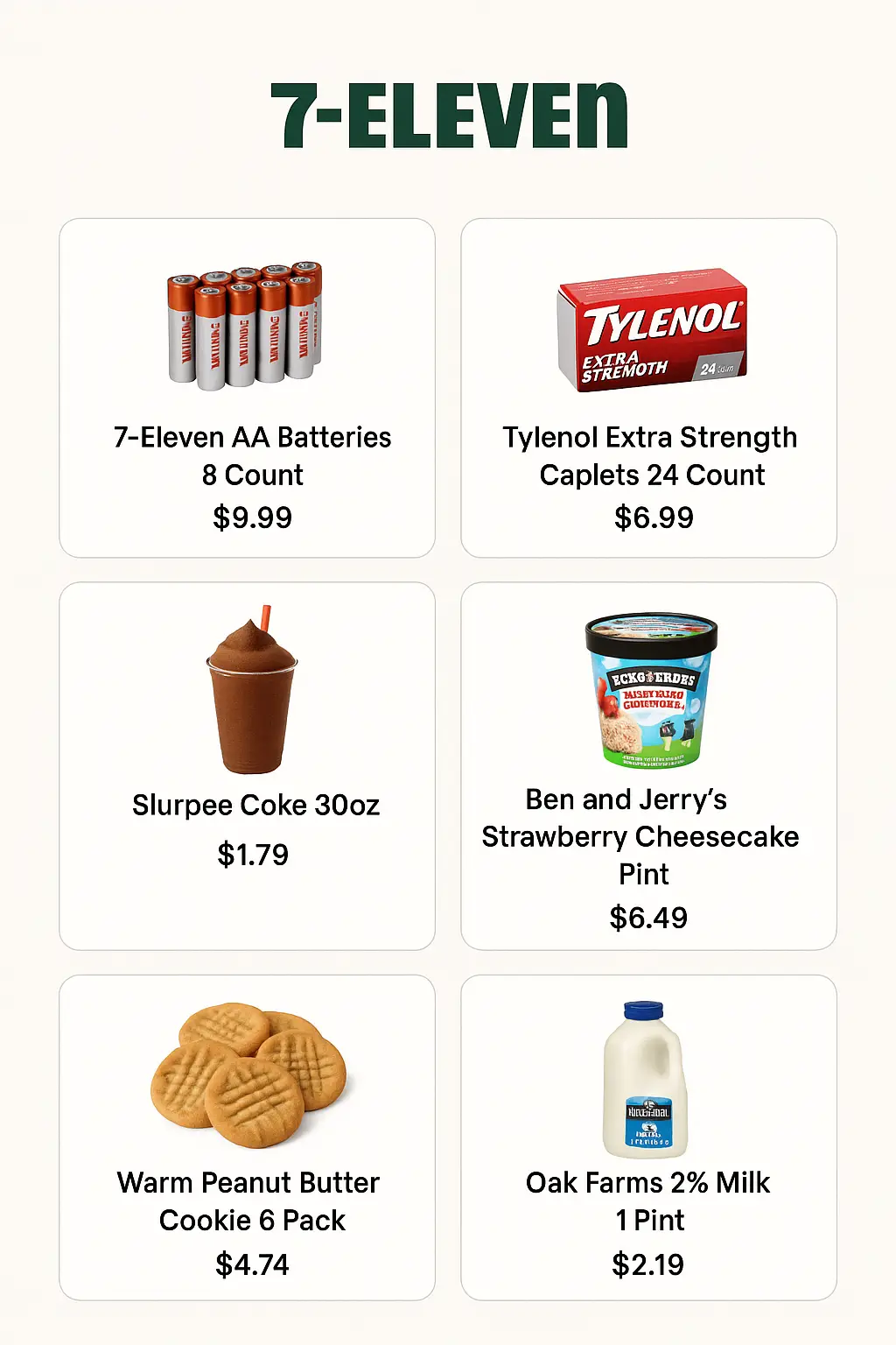 7-Eleven Menu Prices - PriceListo