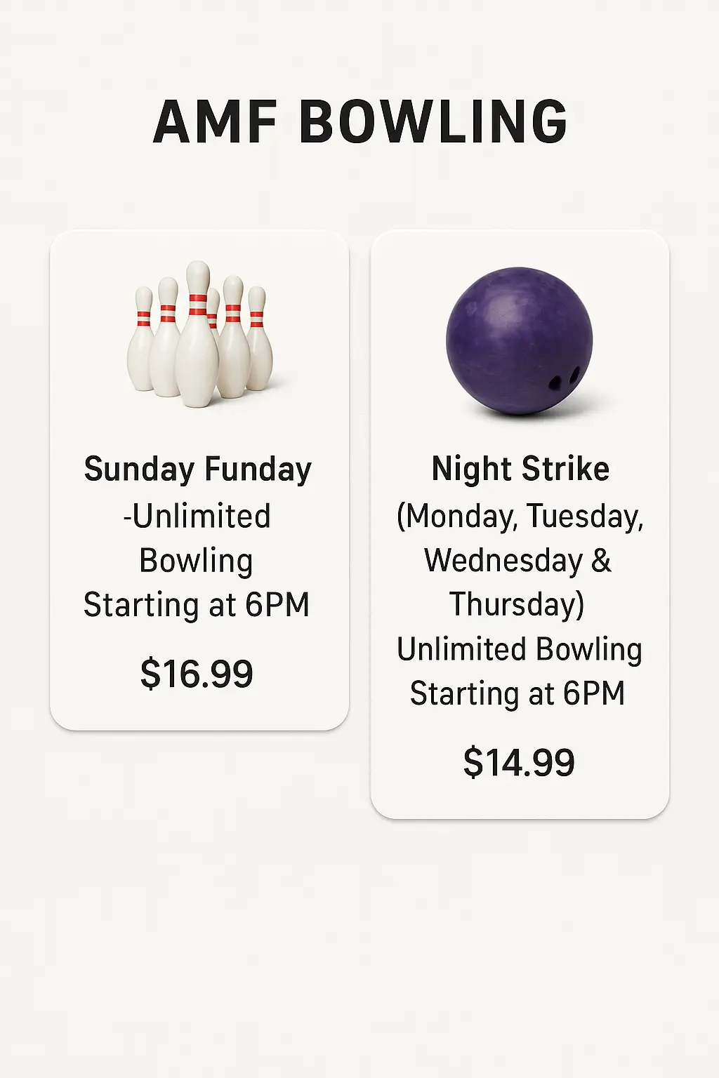 AMF Bowling Prices - PriceListo
