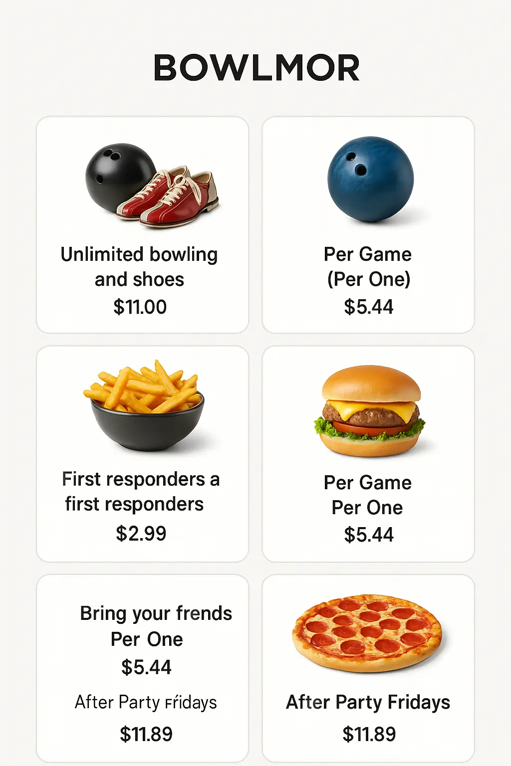 Bowlmor Prices - PriceListo