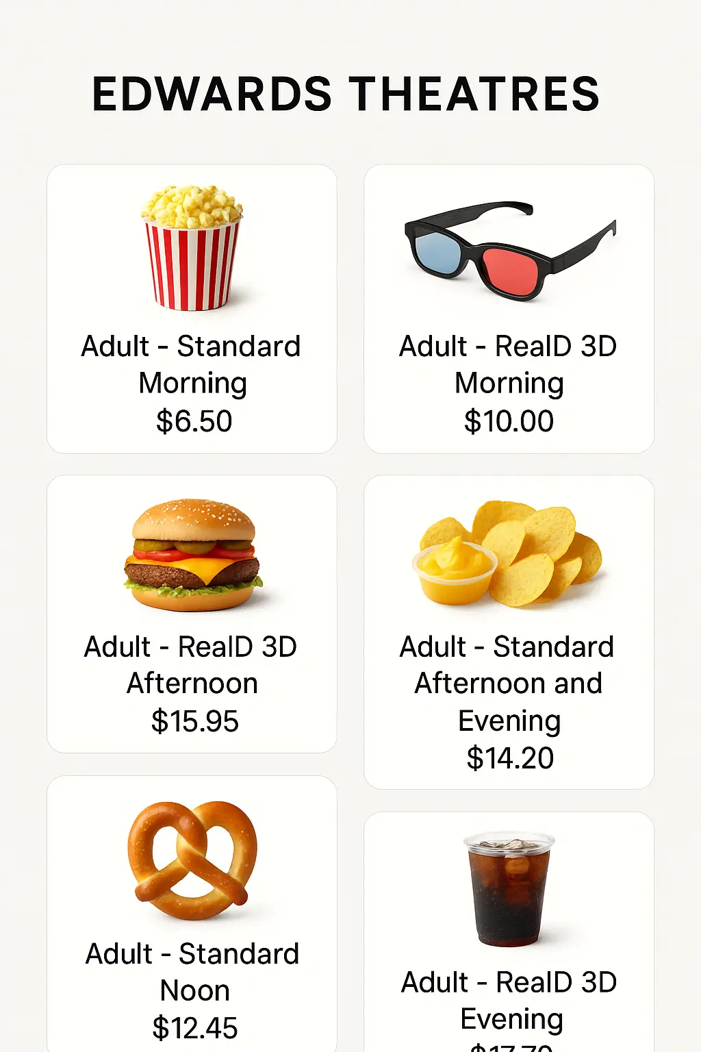 Edwards Theatres Ticket Prices - PriceListo
