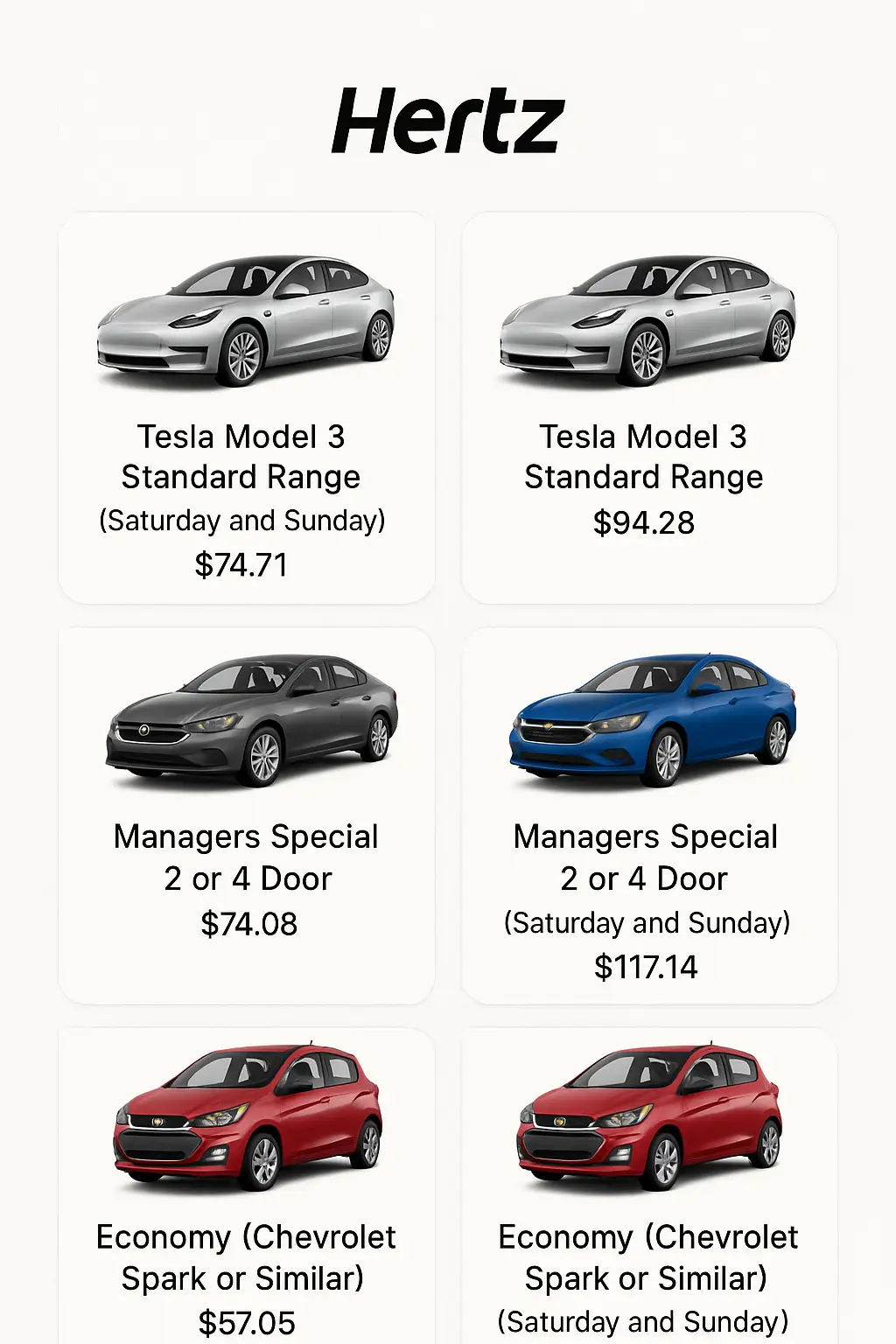 Hertz Prices - PriceListo
