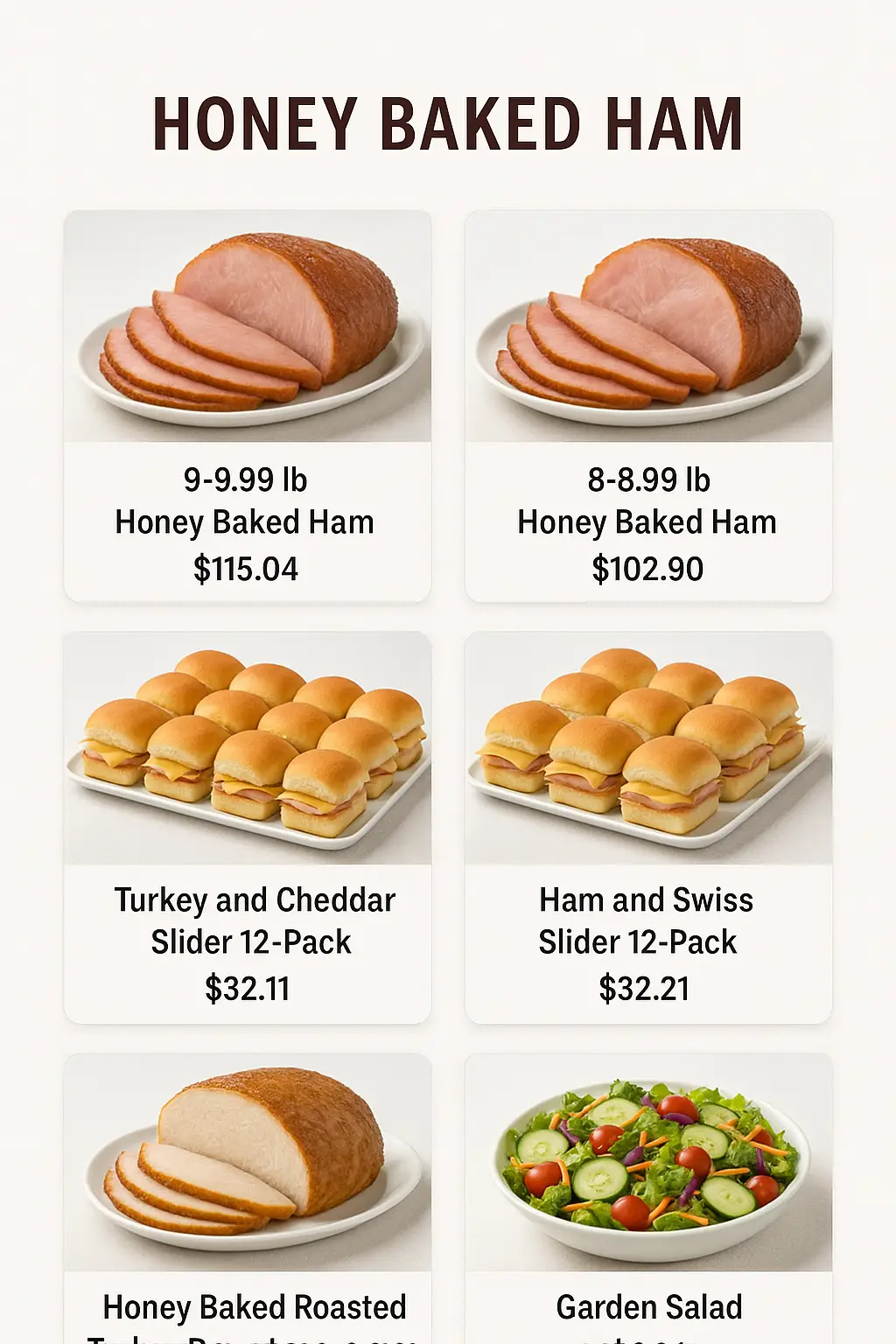 Honey Baked Ham Menu Prices - PriceListo