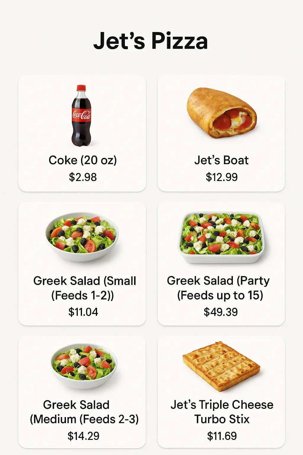 Jet's Pizza Menu Prices - PriceListo