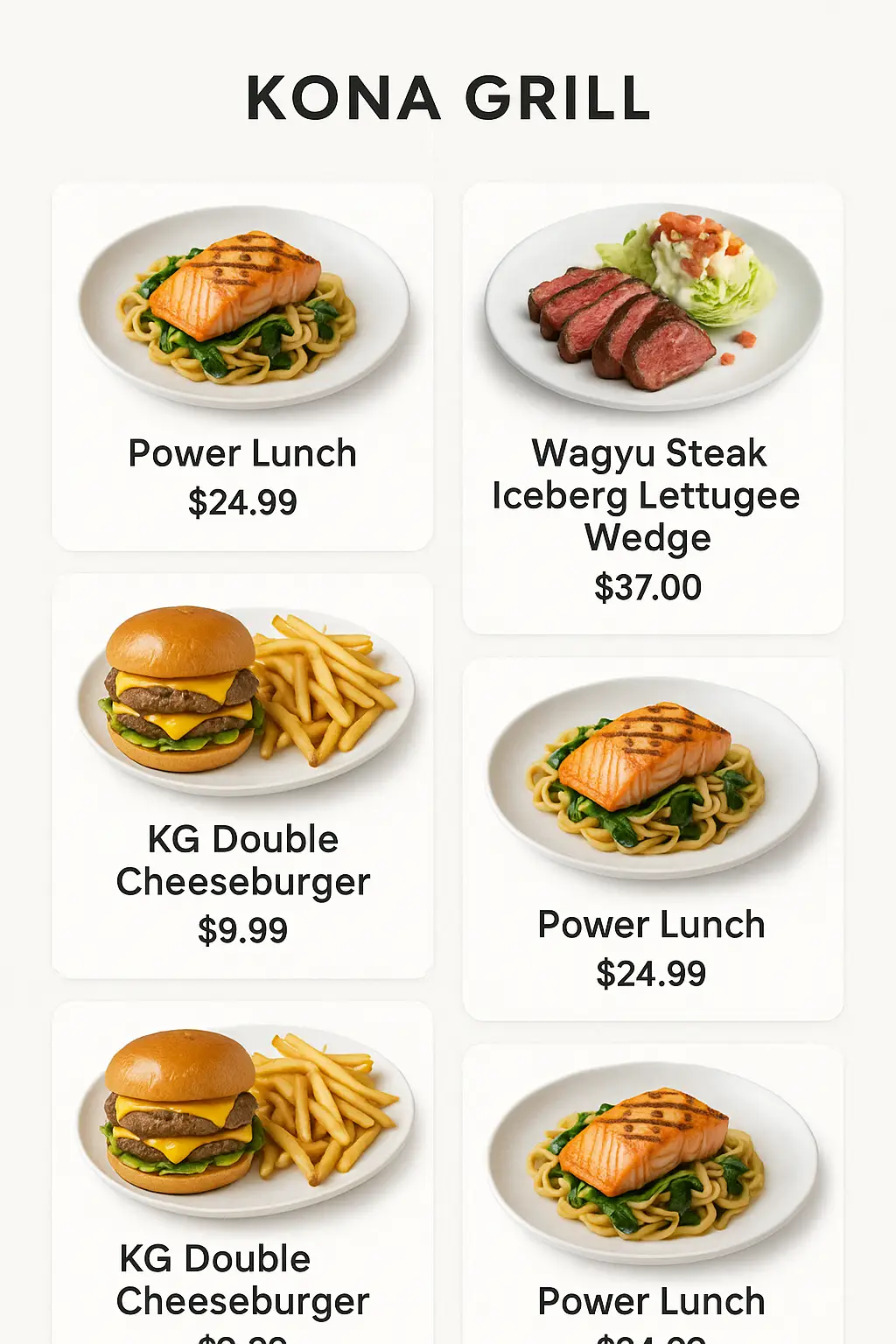 Kona Grill Menu Prices - PriceListo