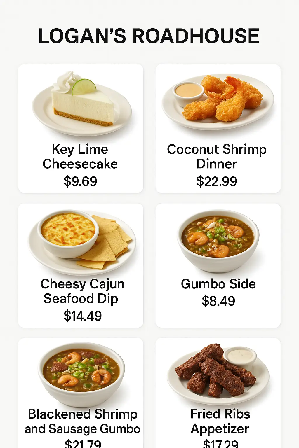 Logan's Roadhouse Menu Prices - PriceListo