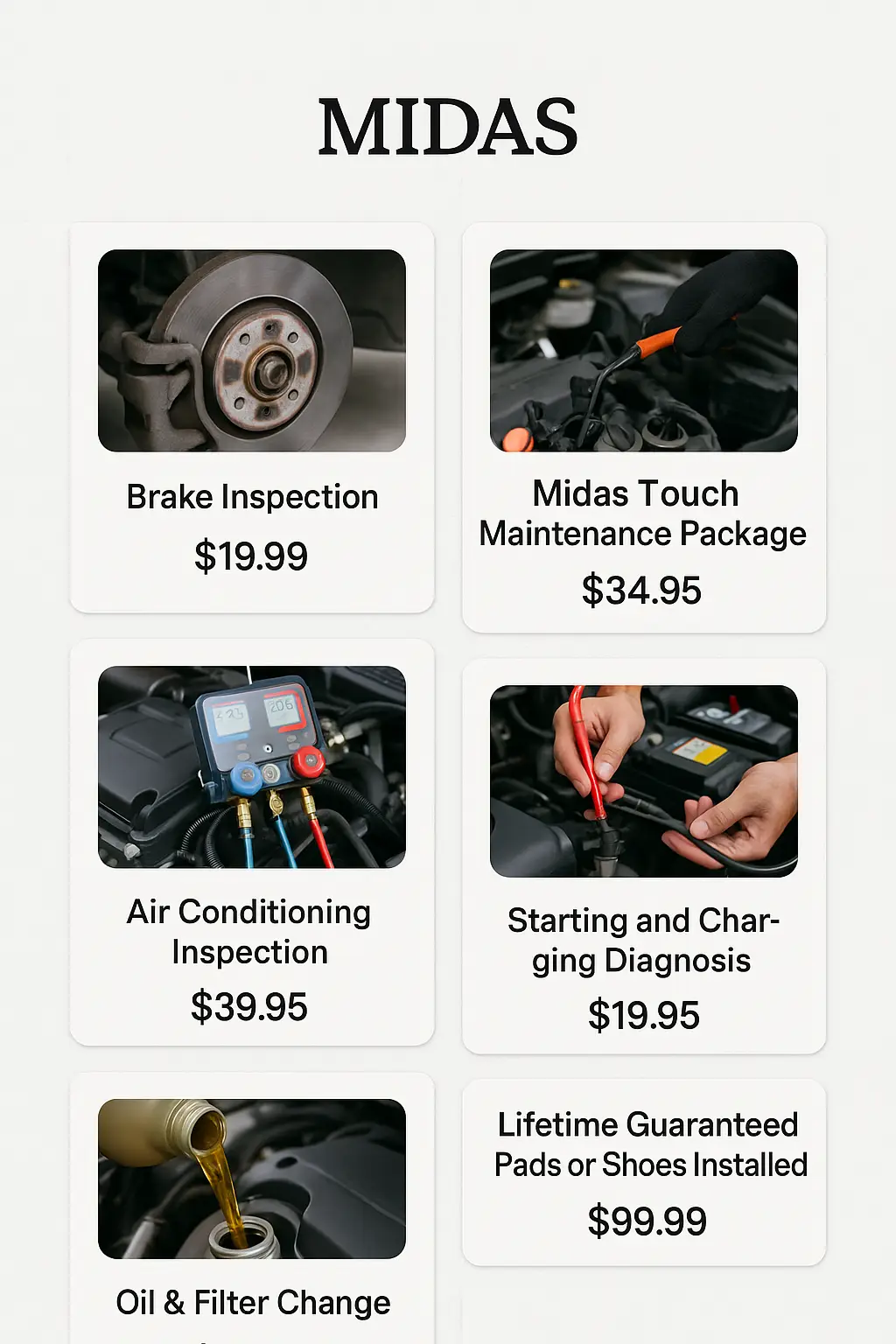 Midas Prices - PriceListo