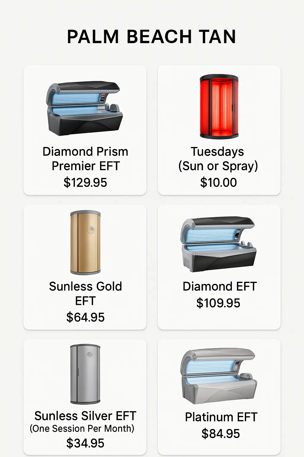 Palm Beach Tan Prices - PriceListo