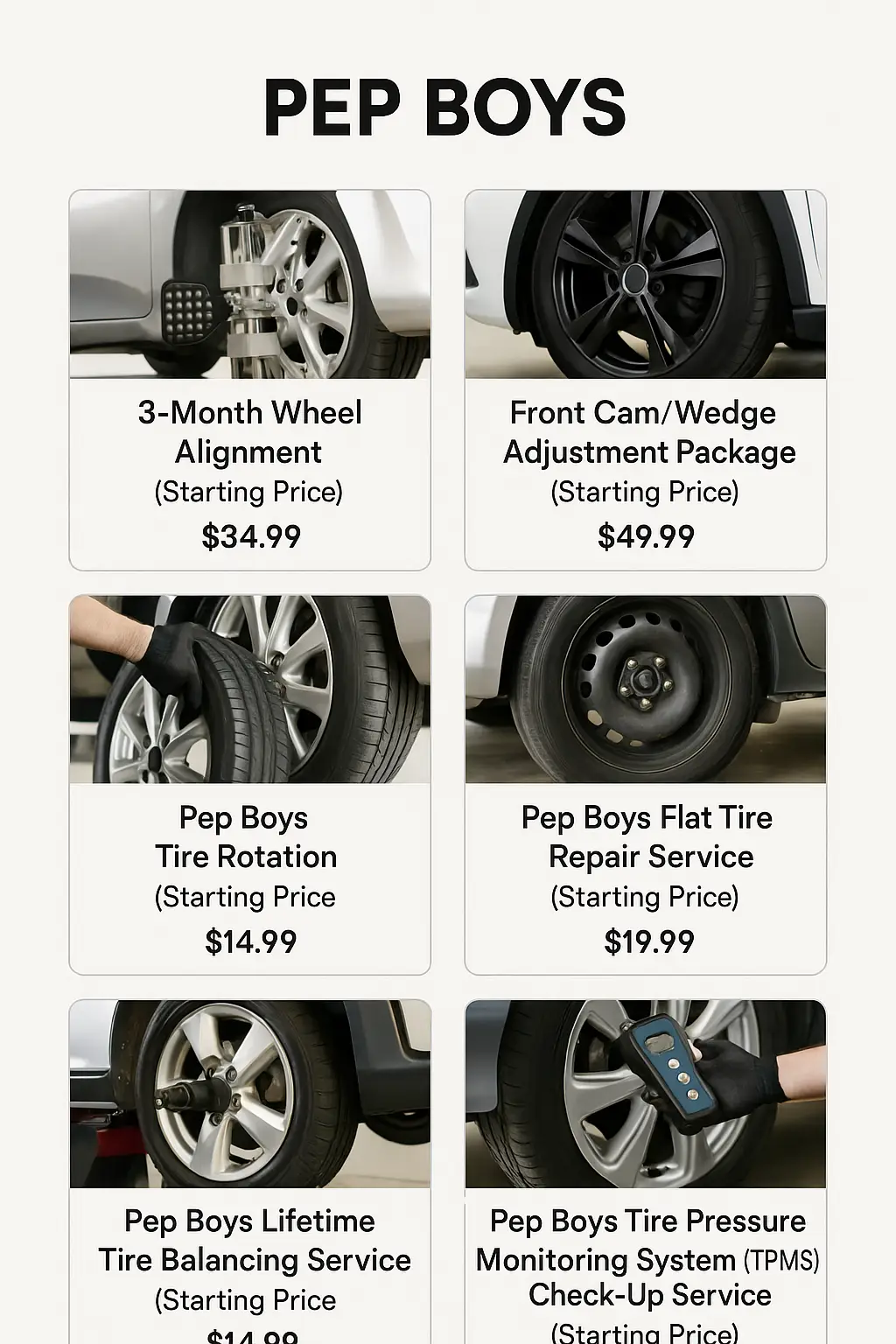 Pep Boys Prices - PriceListo