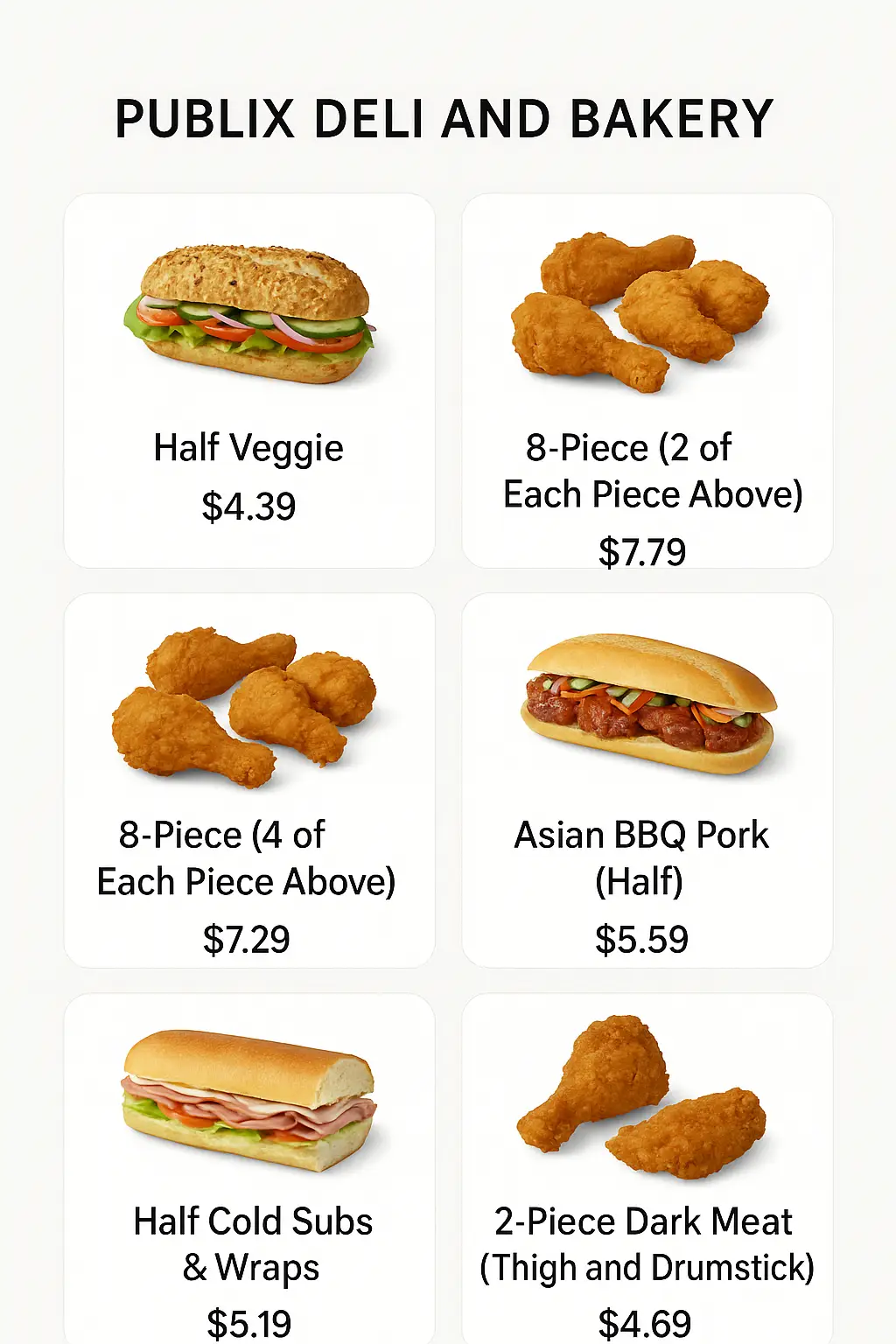 Publix Deli and Bakery Prices - PriceListo