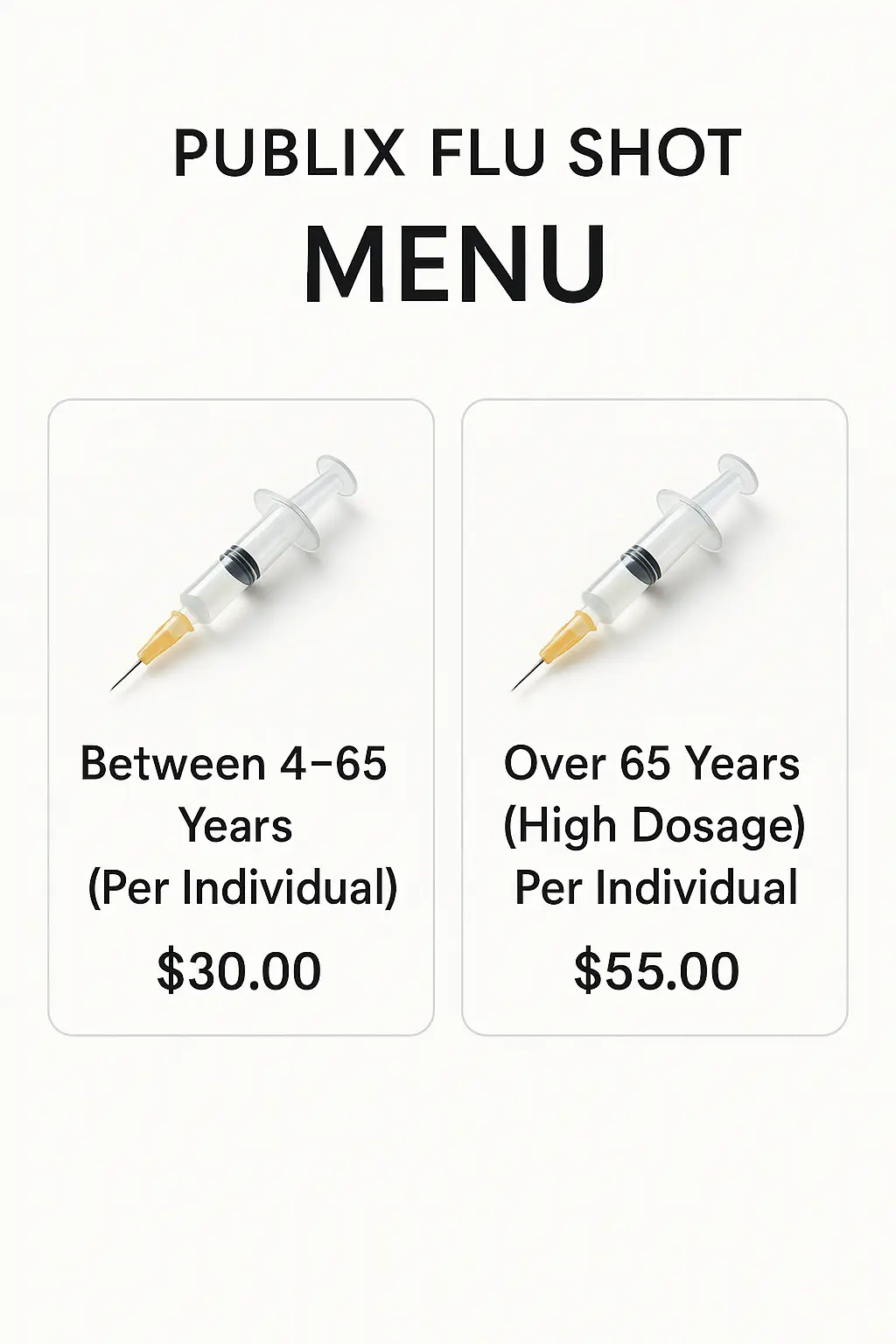 Publix Flu Shot Cost - PriceListo