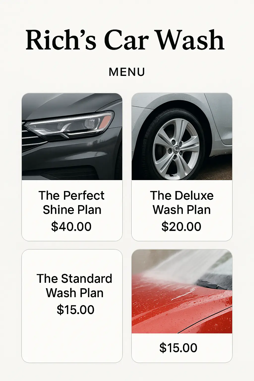 Rich's Car Wash Prices - PriceListo