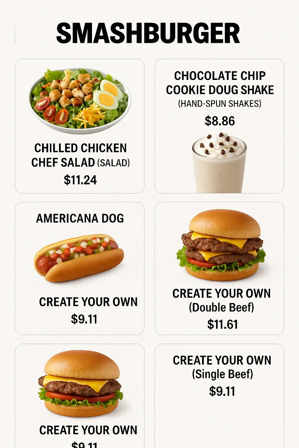 Smashburger Menu Prices - PriceListo