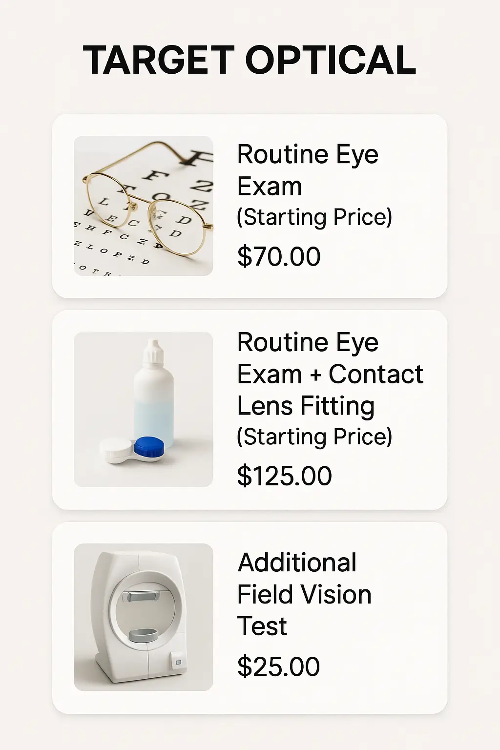Target Optical Prices - PriceListo