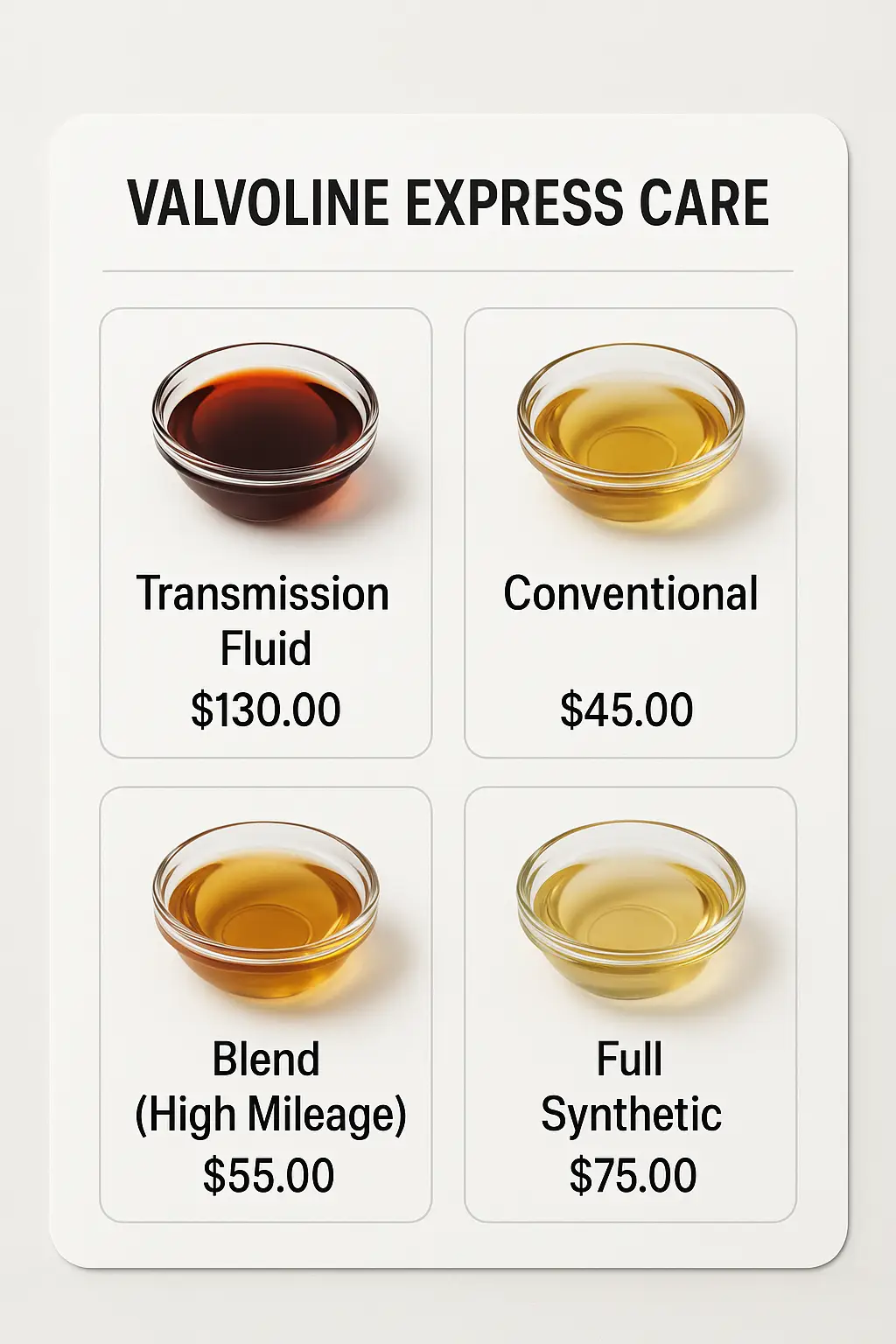 Valvoline Express Care Prices - PriceListo