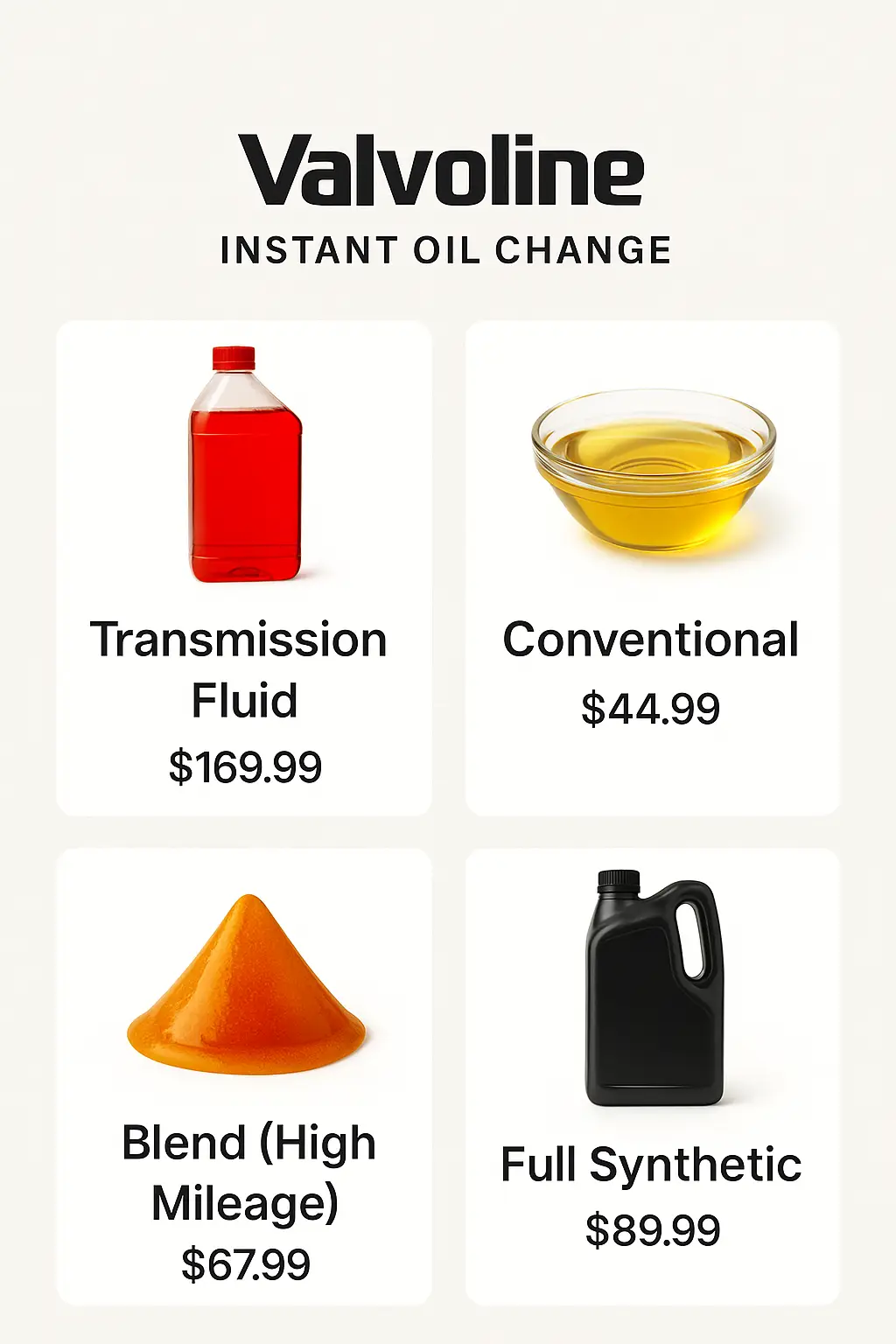Valvoline Instant Oil Change Prices - PriceListo