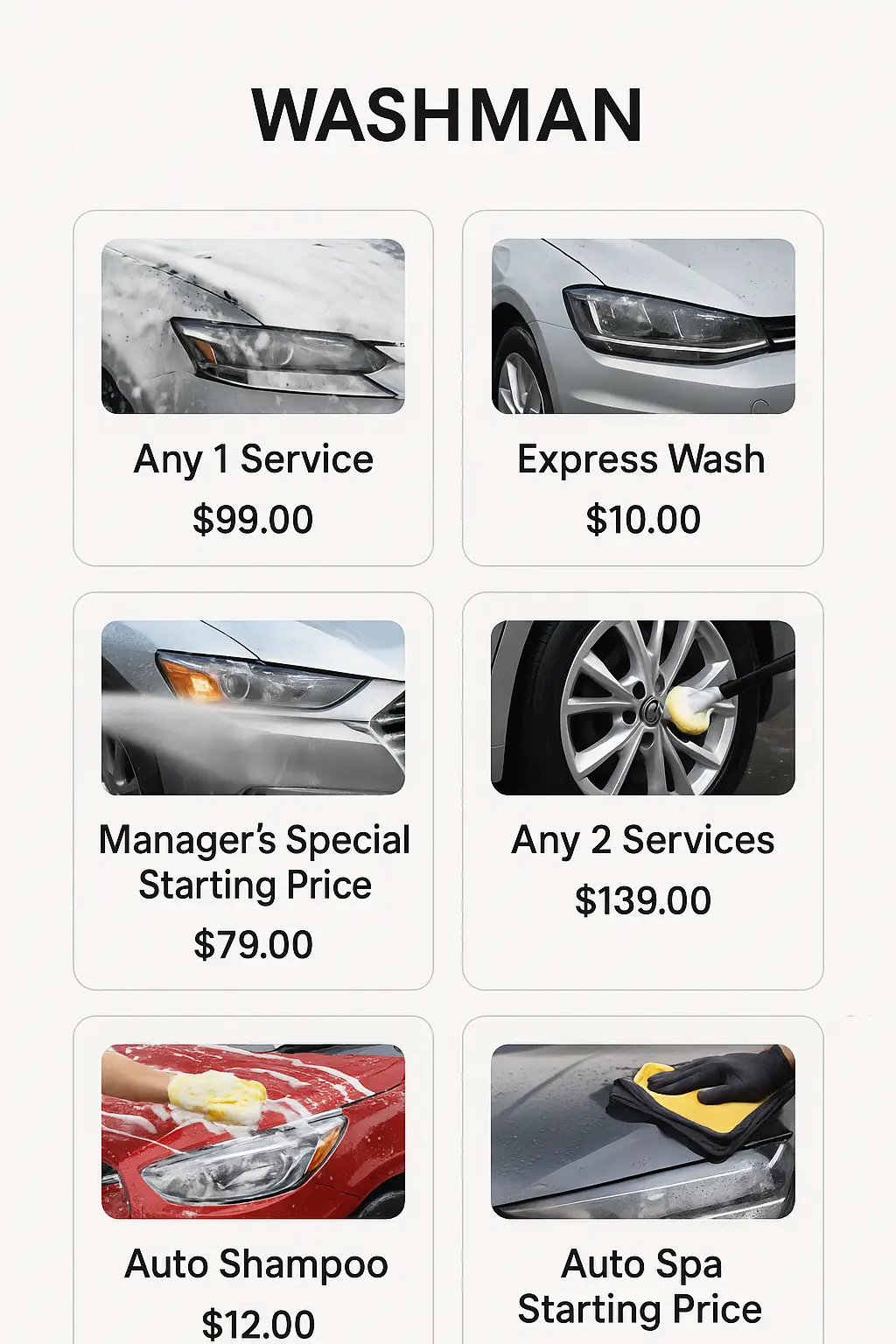 Washman Prices - PriceListo