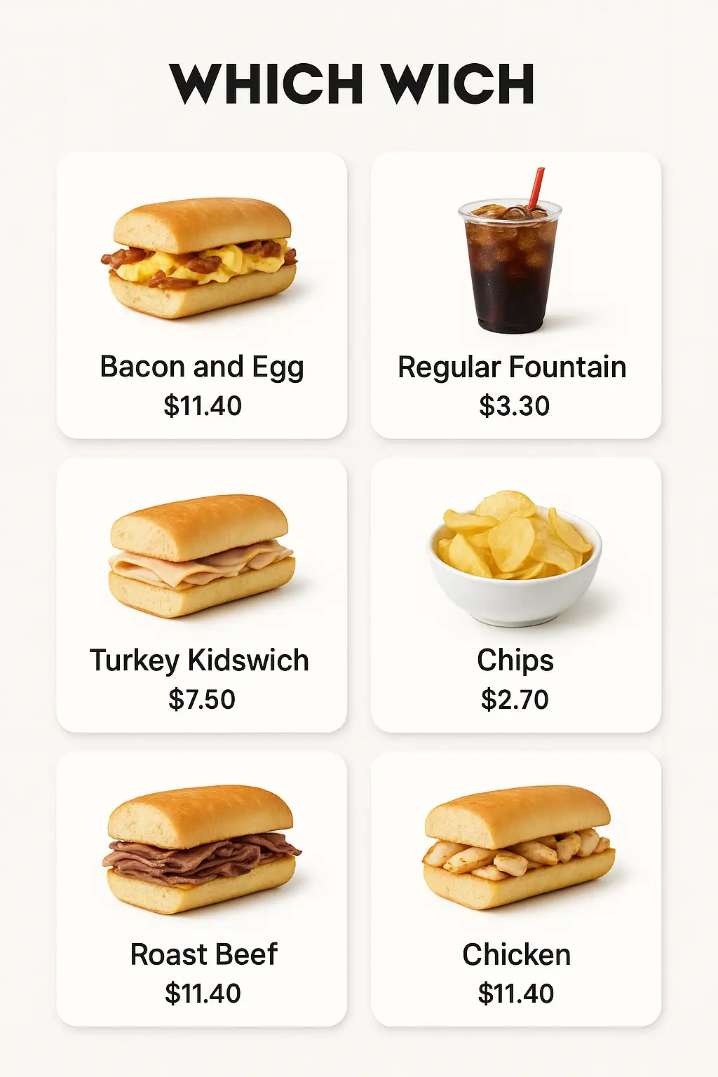 Which Wich Menu Prices - PriceListo